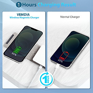 20W 3 in 1 Foldable Wireless Charger, Wireless Charging Station, Charging Station for Multiple Devices, Magnetic Mag-Safe Travel Charging Pad for iPhone 15 14 13 12 Pro Max Plus iwatch Watch & Airpods