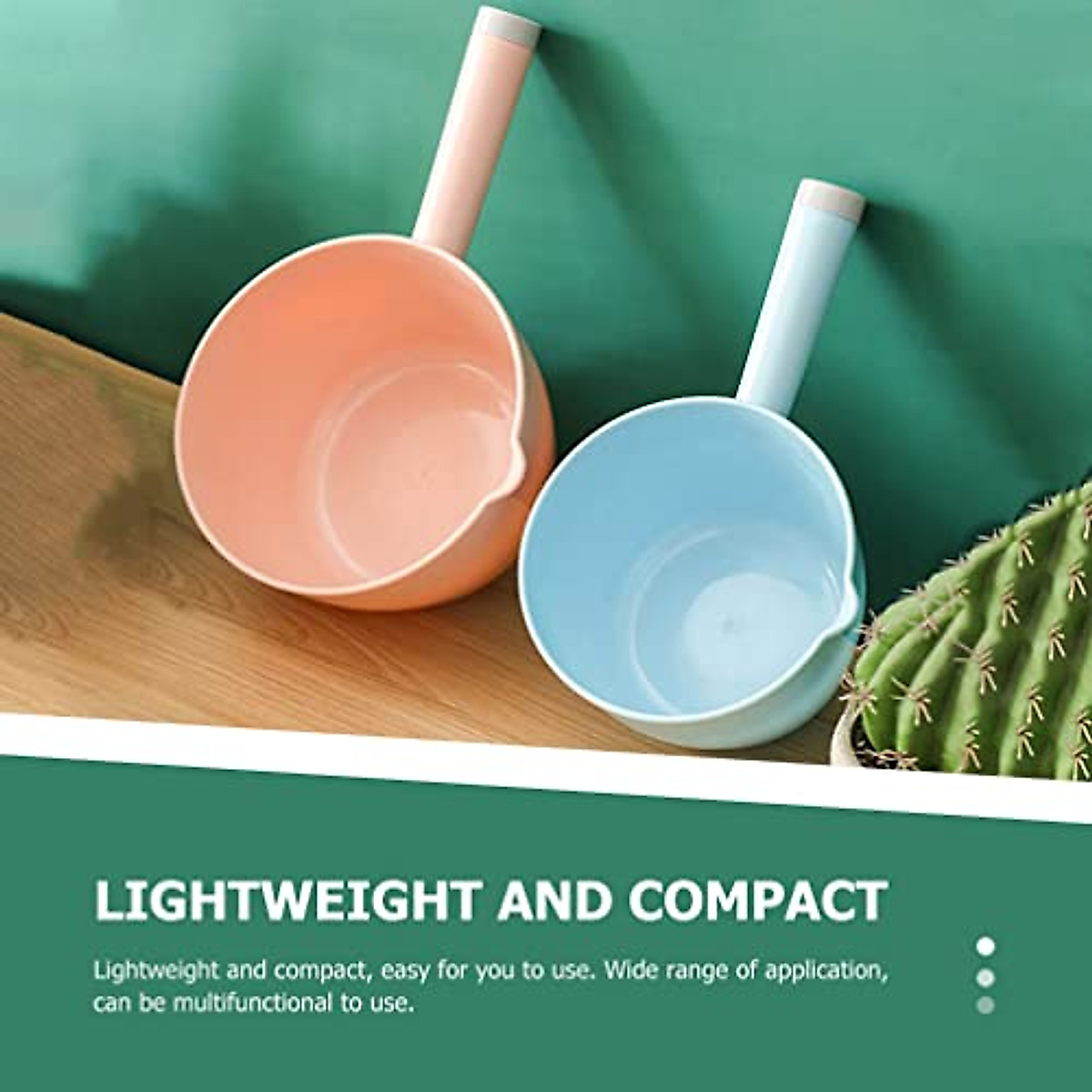 Hemoton 3pcs Long Handle Water Ladle Garden Water Scoop Watering Flower Water Ladle Water Dipper Spoon Bath Ladle Scoop for Home Garden Tea Ceremony Bathroom Sauna Light (As Shown)