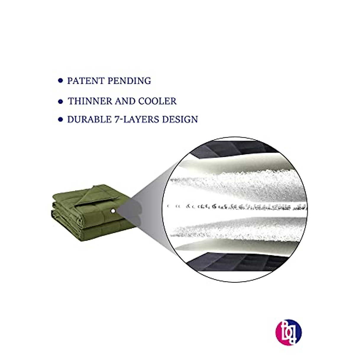 BB BlinBlin Weighted Blanket Heavy Blanket for Cool & Restful Sleep, Premium Soft Material and Glass Beads (Veridian Green, 60''x80'' 25lbs), Suit for One Person(~240lb) Use on Queen/King Bed