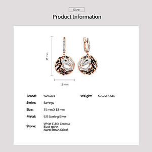 Santuzza 925 Sterling Silver Horse Dangle Earrings Black Spinel White Cubic Zirconia Animal Drop Earring 14K Rose Gold Plated Jewelry