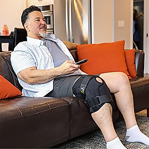 BraceAbility Plus Size Knee Brace with Hinges - Bariatric Compression Support for Obese Men and Women with Large Legs, Osteoarthritis, Patella Instability, Joint and Chronic Kneecap Pain Relief (9XL)