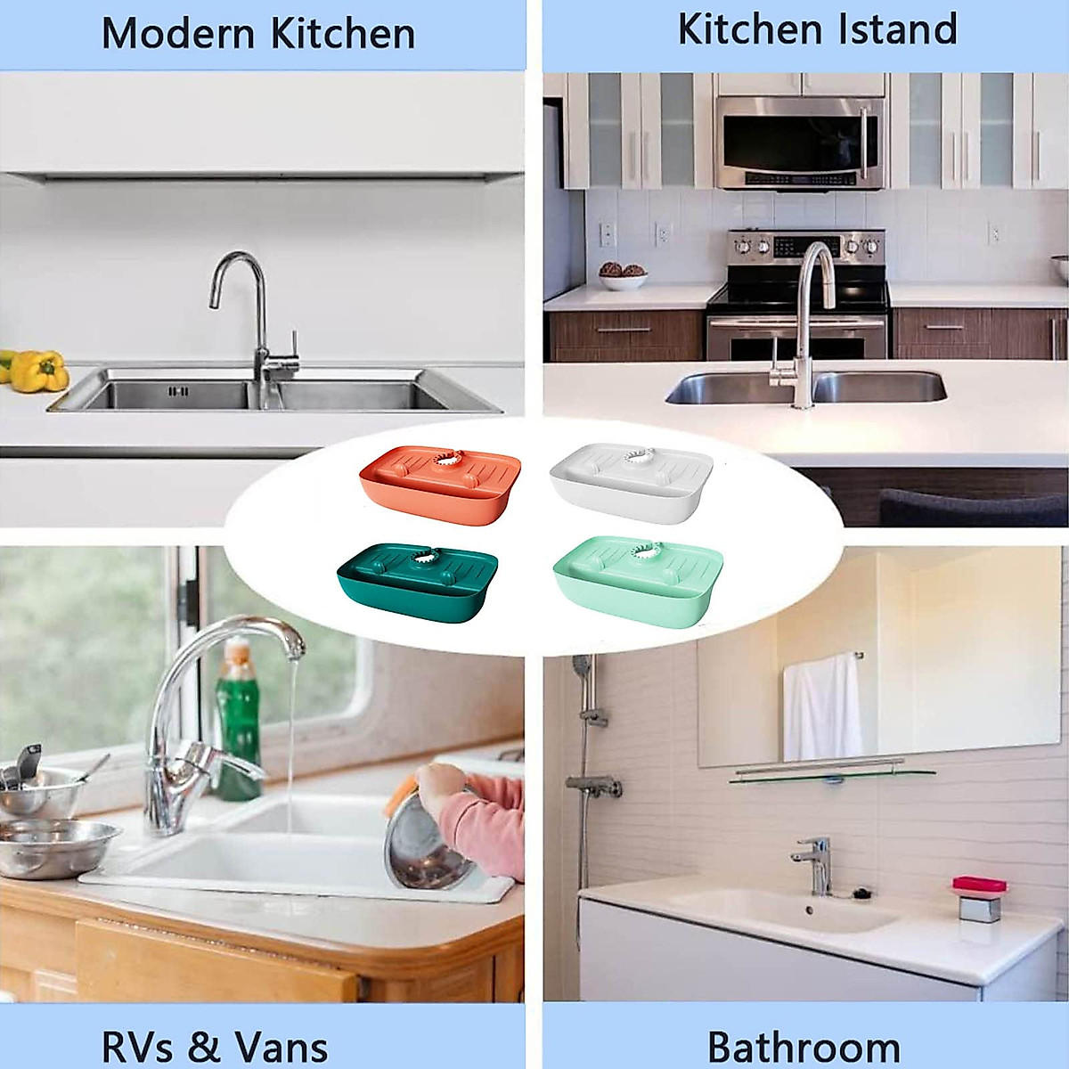 Faucet Splash-Proof Draining Rack, Silicone Sink Water Collection Pad, Non-Slip Faucet Splash Drying Mat, Rag Sponge Wipe Draining Storage Rack For Kitchen, Sink, Bathroom (White)