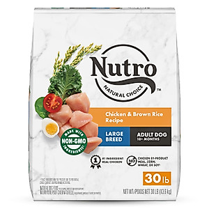 NUTRO NATURAL CHOICE Large Breed Adult Dry Dog Food, Chicken & Brown Rice Recipe Dog Kibble, 30 lb. Bag
