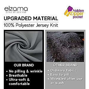 elzama Infinity Loop Solid Color Scarf With Hidden Zipper Pocket For Women - Lightweight Travel Neck Wrap