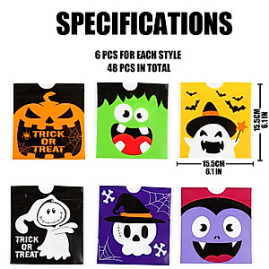 CCINEE 48PCS Halloween Goody Bags with Drawstring,Tick or Treat Candy Bags for Kids Party Favor Supply