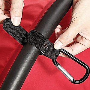 Stroller Hooks, RUVALINO Universal Multi-Purpose Stroller Clips for Your Buggy, Pushchair or Pram, Black, 2 Pack