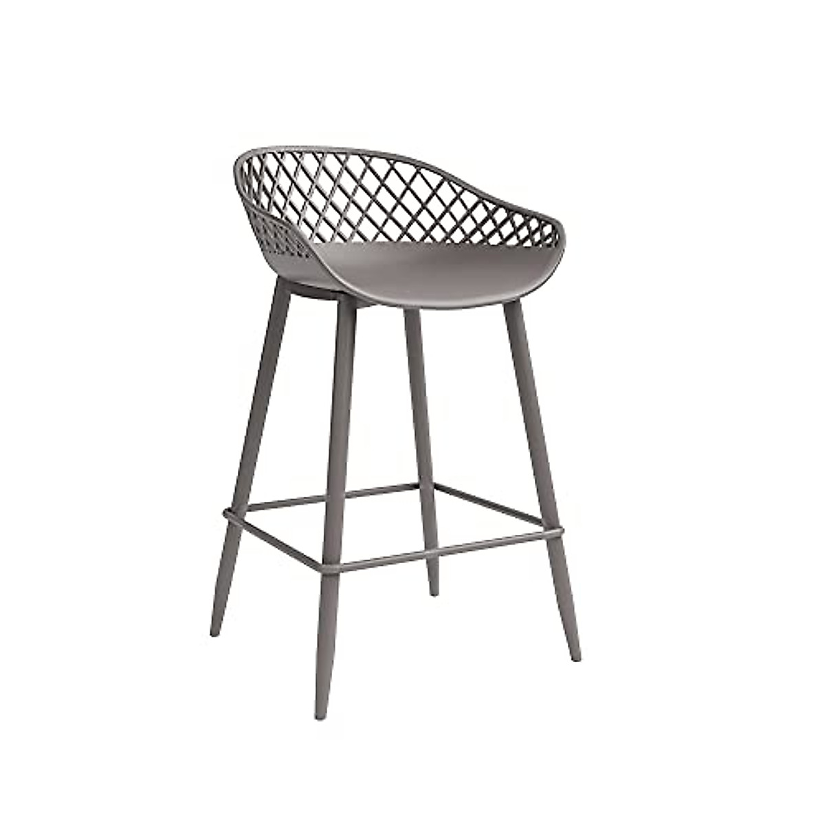 Kurv Counter Stool, Set of 2, Warm Gray, Indoor/Outdoor, Patio Stools, Bar Stools