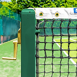 Vermont Square Tennis Posts [ITF Regulation] | 76mm Powder Coated Steel – Optional Ground Sockets (Green, with Ground Sockets)