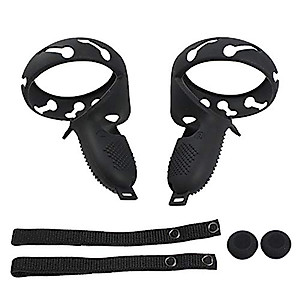 Kakalote Compatible for O culus Quest 2 Touch Controller Full Grip Cover, Slip Proof and Fall Proof Protective Silicone Sleeve with Hand Strap for Quest 2 Headset