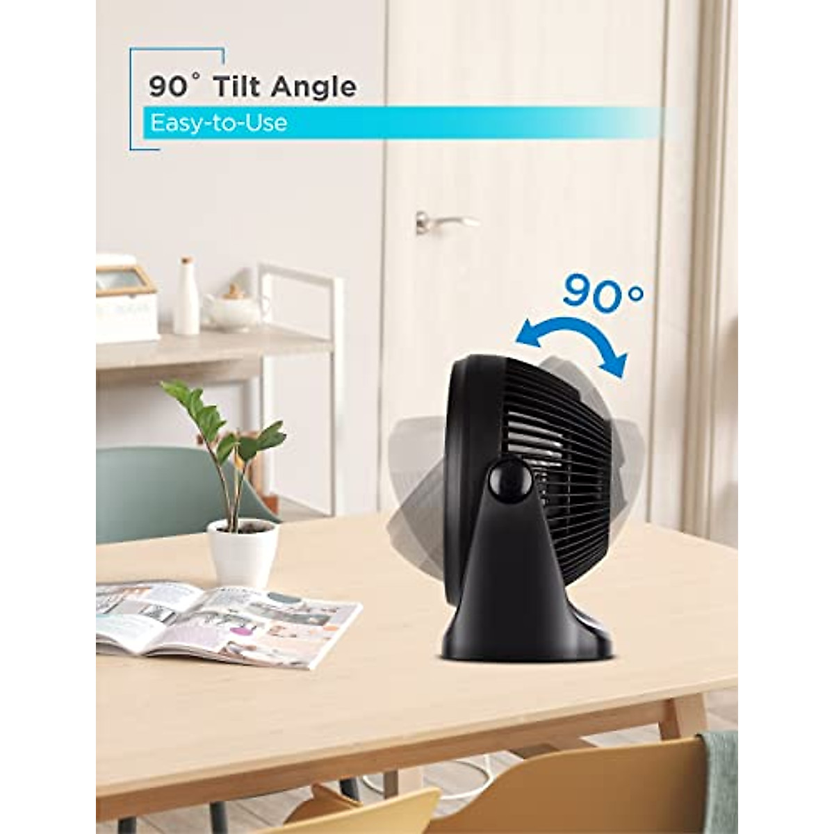 BLACK+DECKER Turbo Desk Fan – Electric Portable 7 Inch Table Fan with Adjustable Tilt for Quiet Cooling, Black