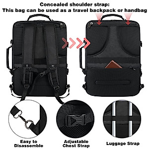 JCDOBEST Carry on Backpack, Extra Large 50L Airline Approved TSA Travel Backpacks with 3 Packing Cubes for Women Men, USB Charging Expandable Overnight Luggage Daypack Business Suitcase Backpack