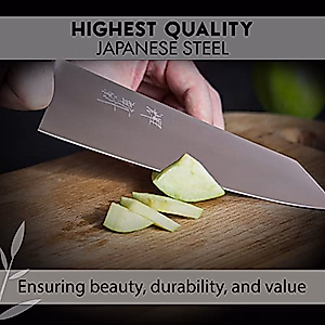 JCK ORIGINAL Kagayaki Japanese Chef’s Knife, KN-3 Professional Kiritsuke-Gyuto Knife, R-2 Special Steel Pro Kitchen Knife with Ergonomic Pakka Wood Handle, 7.8 inch