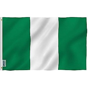 Anley Fly Breeze 3x5 Foot Nigeria Flag - Vivid Color and Fade proof - Canvas Header and Double Stitched - Nigerian National Flags Polyester with Brass Grommets 3 X 5 Ft