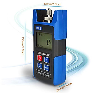 speedwolf 1310/1550nm FTTH Fiber Optic Light Source Mini Fiber Optic Tools with SC FC ST Adpater for Optical Fiber Maintenance(OLS622N)