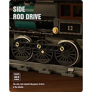 Nifeliz TH10 Steam Train Building Kit and Engineering Toy, Collectible Steam Locomotive Display Set, Train Set with Train Track, Top Present for Train Lovers (560 PCS)