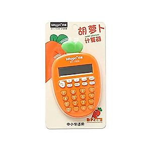 DOITOOL Carrot Shape Electronic Calculator Portable 12- Digit Calculator Office Stationery for Deli Financial Office (Orange) Practical Tool