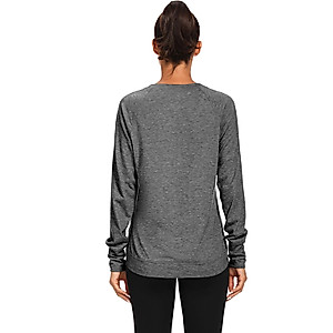Muzniuer Women's Long Sleeve Yoga Sports Running Shirt - Workout Top Activewear Gray M