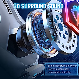 Gaming Headset PS4 Headset, Xbox Headset with 7.1 Surround Sound, Gaming Headphones with Noise Cancelling Flexible Mic RGB Light Memory Earmuffs for PC, PS5, PS4, Xbox Series X/S, Xbox one, Switch