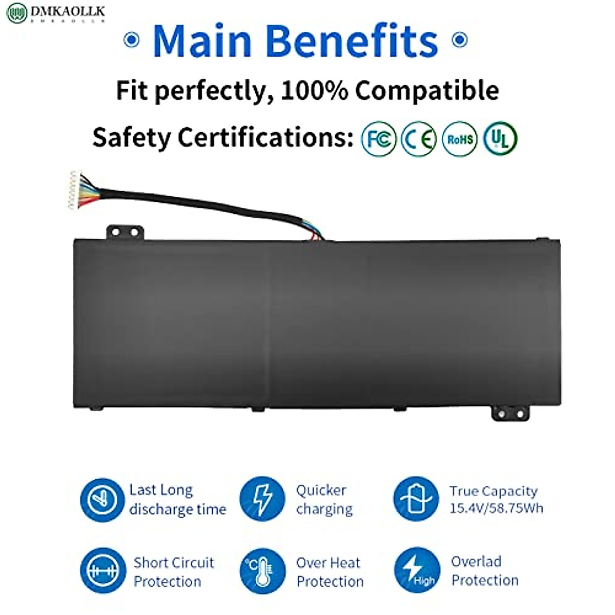 AP18E7M AP18E8M Battery for Acer Predator Helios 300 PH315-52 PH315-53 PH317-53 Predator Triton 300 PT315-51 Nitro 5 AN517-52 AN517-51 AN515-54 AN515-43 AN515-44 Nitro 7 AN715-51 Aspire 7 A715-74G