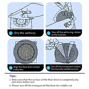 30 Pack Disposable Shower Drain Hair Catcher，Shower Drain Dog Hair Catcher Cover for Showers & Bathtubs Mesh Stickers，Mesh Filter Sink Strainer Stickers (30)