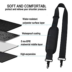 Askuko Shoulder Strap 56 Inch, Universal Adjustable Shoulder Belt Replacement Laptop Bag Shoulder Strap with Metal Hooks for Briefcase, Laptop Messenger Crossbody Bag, Luggage Duffel Camera, Black