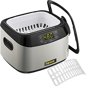 VEVOR Ultrasonic Machine, 1.2L Ultrasound Cleaner Machine, 40KHz Diamond Cleaner, 4 Buttons Jewelry Cleaner Machine, 70W Professional Ultrasonic Cleaner for Jewelry, Eyeglasses, Watches, Coins, Rings