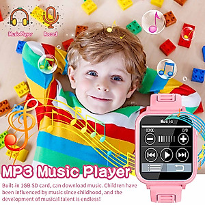 METYYP Smart Watch for Kids,Kids with 24 Puzzle Games Dual Cameras Pedometer 1.54inch HD Touch Screen Music Alarm Clock Video Recorder Flashlight,Kids Watches Toys Birthday Gift for Age 3-12