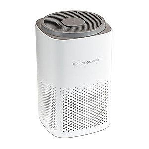 Simply Conserve Energy Star Tabletop Air Purifier for Home Cleans 6,960 ft3 per hour, True HEPA - 13 Filter, in White with Energy Saving Controls