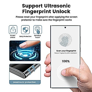 MOHAVE [Auto Alignment] Privacy Screen Protector Designed for SAMSUNG Galaxy S23 Ultra 6.8" [Ultrasonic Fingerprint Support] - Sensor Protection / 2 Pack, Anti Spy Film, Daily protection, Crystal Clear, Touch Responsive, Case Friendly