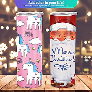 YOUKE OLA 12 Pack Sublimation Tumblers Bulk 30oz - Blank Straight Skinny Tumbler Stainless Steel Insulated Sublimation Tumblers Polymer Coating for Heat Transfer with Straws, Lids, White