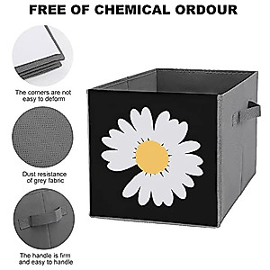 Daisies Flower Large Cubes Storage Bins Collapsible Canvas Storage Box Closet Organizers for Shelves