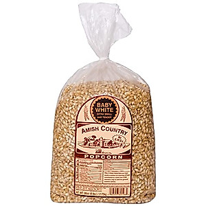 Amish Country Popcorn | 6 lb Bag | Popcorn Kernels | Small and Tender | Old Fashioned, Non-GMO and Gluten Free (6 Pound (Pack of 1), Baby White)
