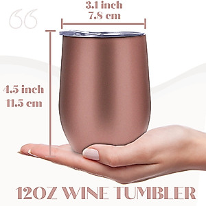 Onebttl Us States Themed Travel Homesick Gift, Souvenirs for Women, 12oz Stainless Steel Wine Tumbler with Lid, Perfect for Christmas, Moving Gift - Texas Rosegold