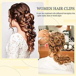 Xinnun 48 Pieces Rhinestone Hair Clips, Spiral Twist Hairpins with Rhinestone Crystal Metal Base, Hair Accessories for Wedding Bridal Prom Party, 1.4 cm/ 0.6 inches Diameter, 48 Pieces