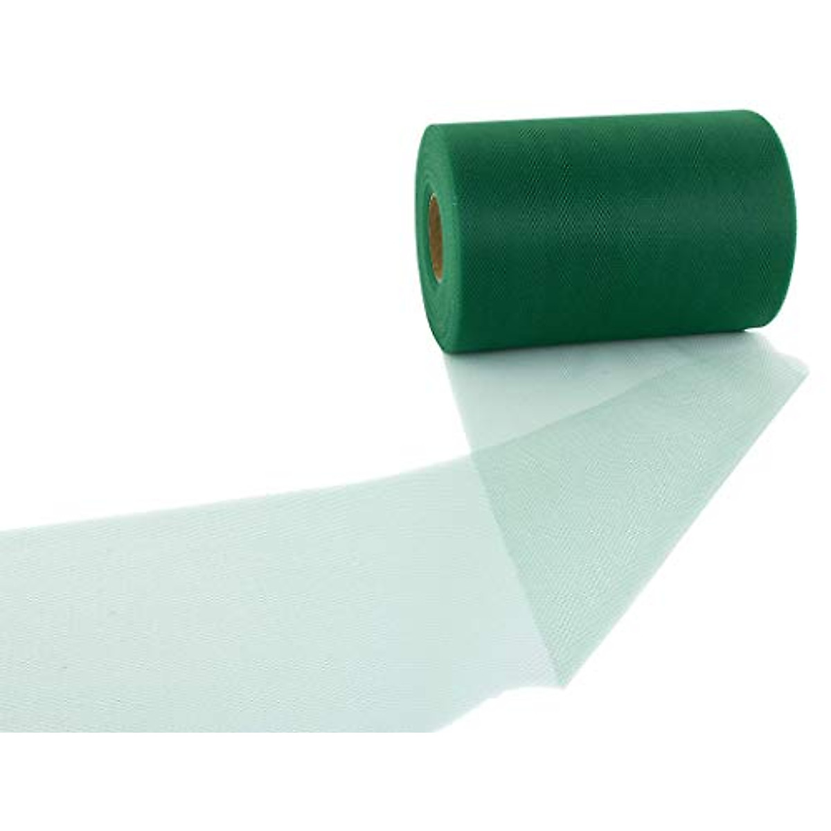 Tulle Fabric Roll | 6” by 100 Yards | Polyester Spool for Crafts Decorations Tutu Weddings Costumes Skirts Parties and More – by Craft Forge (Hunter Green)