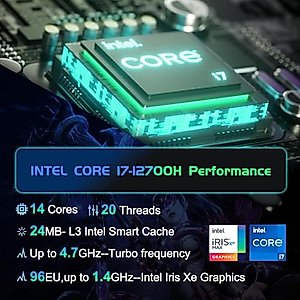 Intel NUC 12 Enthusiast NUC12SNKi7 Mini PC Core i7-12700H | 14 Cores/20 Threads | ARC A770 Graphics, Connectivity 6 USB-A, 2 USB-C, 1 HDMI, 2 Display Ports(Barebone)