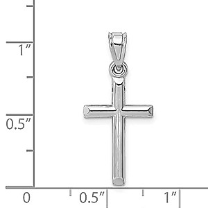 IceCarats 14K White Gold Latin Mexican Holy Cross Necklace Religious Pendant Jesus Christ Charm 26mm x 13mm Only