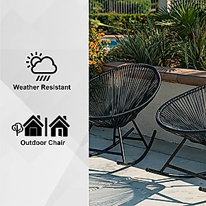 XBrand Hammock Weave Rocking Patio Chair, Black