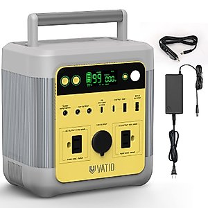 VATID Portable Power Station, 600W 518Wh Solar Generator,3.5hrs 100% Recharge Solar Power Station with 110V AC,65W USB PD,LCD Screen,12V Regulated DC,Pure Sine Wave Battery Power Station for Hurricane
