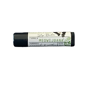 Crazy Cat Lady Meowijuana Vegan Lip Balm - Cruelty Free, Gluten Free, Non-GMO, Organic, 100% Natural Ingredients, Made with Catnip Infused Olive Oil - .15 oz - Made in USA