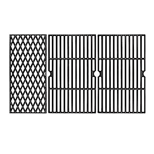 Hisencn Grill Cooking Grates for Dyna Glo DGH474CRP DGH483CRP DGF493BNP DGB494SPB DGF493PNP-D DGB495SDP DGB495SDP-D DGB493SPB DGB463CNP 70-01-911 70-02-656 Cast Iron Replacement Grid Parts 3 Pack