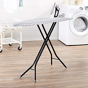 Amazon Basics Full-Size Ironing Board - 4-Leg Fold-Up, Chevron Removable Cover