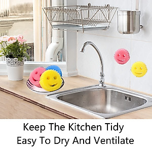 Sponge Holder, Sponge Caddy with Suction Cup Installation, Sponge Sink Organizer for Kitchen and Bathroom, for Holding Smiley Sponges(Sponges Not Included)…