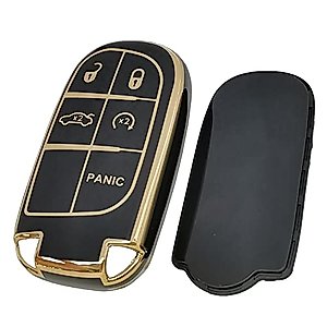 Guibuhuse TPU Protective Remote Key Fob Cover Fits for Jeep Grand Cherokee 2014-2021 Dodge Charger 2012-2018 2017 2018 2016 Wrangler Compass Renegade Patriot Grand Comander