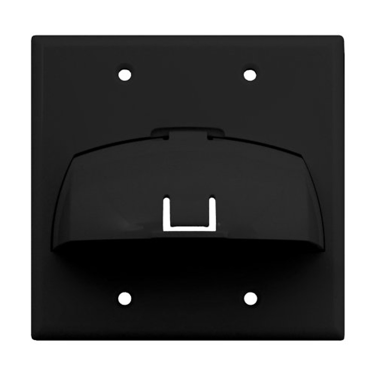 On-Q WP9002BK Cable Access Strap with Wallplate, Double Gang, Black