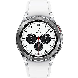 Samsung Galaxy Watch 4 Classic 42mm Smartwatch with ECG Monitor Tracker for Health Fitness Running Sleep Cycles GPS Fall Detection Bluetooth US Version, Silver (Renewed)