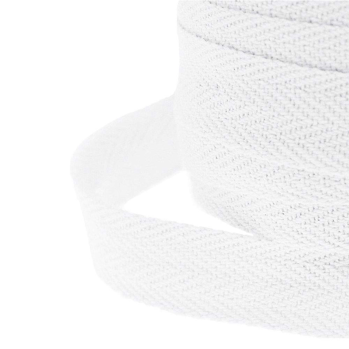 Abbaoww 50 Yards Cotton Twill Tape Ribbon 1/2 Inch, Soft Natural Webbing Tape Herringbone Tape for Sewing DIY Craft, White
