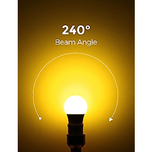 LOHAS Bug Light Bulb Yellow LED Bulbs, Outdoor Porch Lights, Amber Bedroom Night Light Bulb A15 Bugs LED Bulbs, 40W Equivalent E26 Edison Bulb(5W), Warm LEDs Hallway Lighting Decorative Lamps(4 Pack)