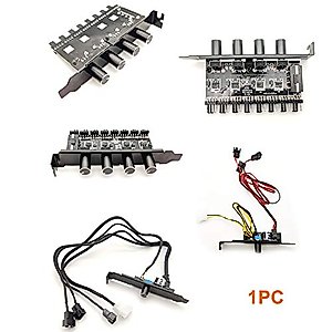 EKDJKK 12V Chassis Fan Hub CPU Cooling, Cooling Fan Hub, Computer CPU Cooling Fans, Adapter Chassis Fan and CPU Fan Hub PC Fan Controller, 3 Pin 4 Pin to 8 Pin CPU Power Adapter
