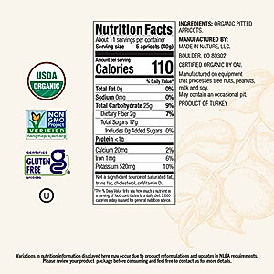 Made In Nature Organic Dried Apricots 16 Oz (Pack of 1) - Non-GMO Vegan Dried Fruit Snack